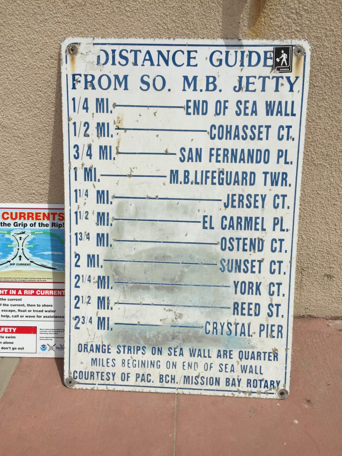 Distance Guide from South Mission Beach Jetty | Mission Beach Pacific ...